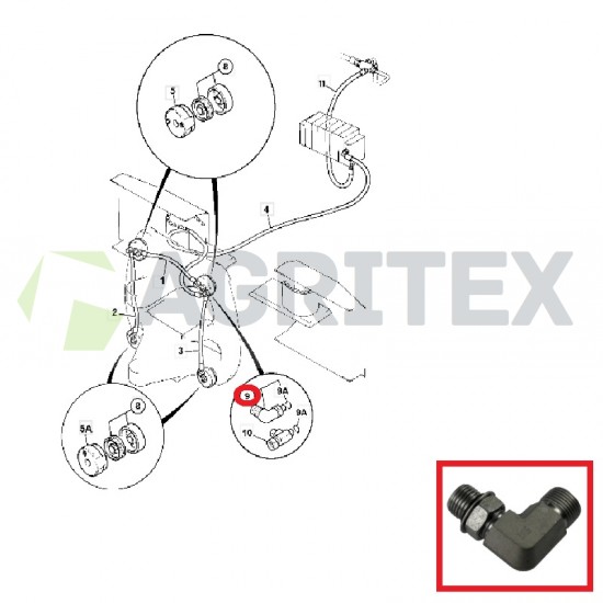 Adaptor elbow JCB 816/90548
